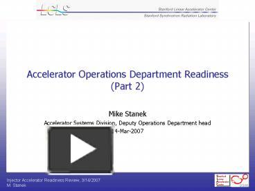 Accelerator Operations Department Readiness Part 2 presentation | free ...