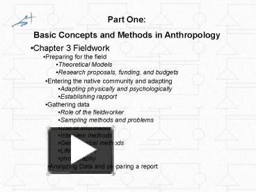 Chapter 3 Fieldwork presentation | free to view