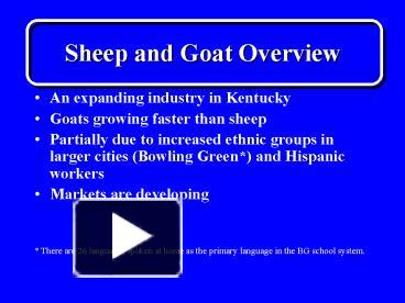 Sheep and Goat Overview presentation | free to view
