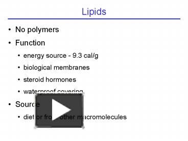 PPT – Lipids PowerPoint presentation | free to view - id: 1549a-MGMxZ