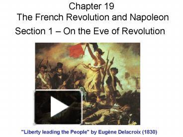 PPT – Chapter 19 The French Revolution and Napoleon PowerPoint ...