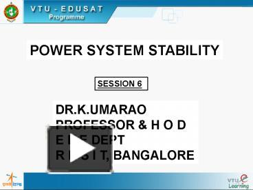 POWER SYSTEM STABILITY presentation | free to view