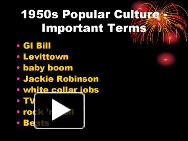 1950s Popular Culture Important Terms presentation | free to view