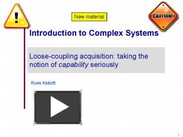 Introduction to Complex Systems presentation | free to view