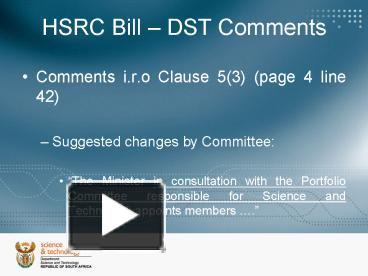 PPT – HSRC Bill PowerPoint presentation | free to download - id: 15695d-ZDc1Z