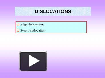 DISLOCATIONS presentation | free to view