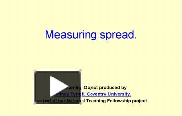 PPT – Measuring spread' PowerPoint presentation | free to view - id ...