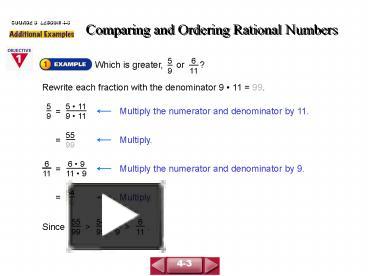 Comparing and Ordering Rational Numbers presentation | free to view