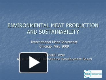 PPT – ENVIRONMENTAL MEAT PRODUCTION AND SUSTAINABILITY PowerPoint ...