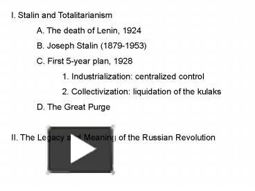 PPT – I' Stalin and Totalitarianism PowerPoint presentation | free to ...