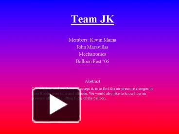 PPT – Team JK PowerPoint presentation | free to view - id: 158ef4-ZDc1Z