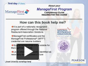 About your ManageFirst Program Competency Guide REQUIRED FOR THIS COURSE presentation | free to view