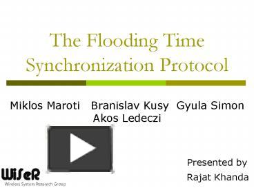 The Flooding Time Synchronization Protocol presentation | free to view