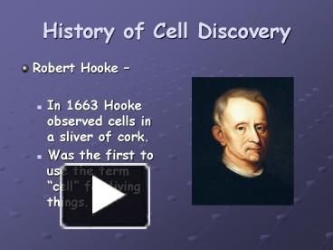 History of Cell Discovery presentation | free to view