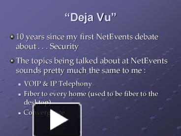 Deja Vu presentation | free to view