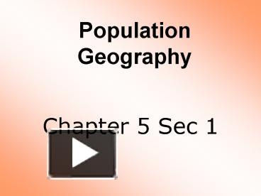Population Geography presentation | free to view