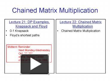 Chained Matrix Multiplication presentation | free to view