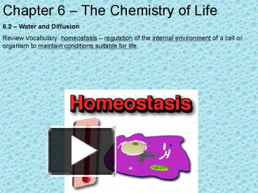 Chapter 6 The Chemistry of Life presentation | free to view