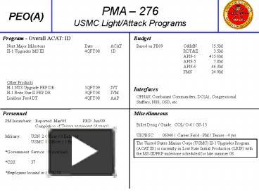 PMA 276 presentation | free to view