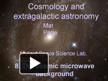 PPT – Cosmology and extragalactic astronomy PowerPoint presentation ...