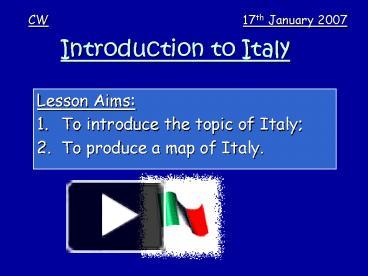 Introduction to Italy presentation | free to view