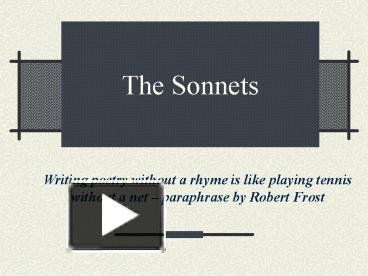 The Sonnets presentation | free to view