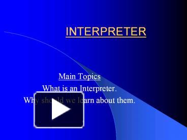 INTERPRETER presentation | free to download