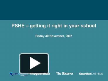 PSHE presentation | free to download
