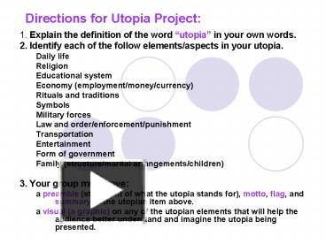 PPT – Directions for Utopia Project: PowerPoint presentation | free to ...