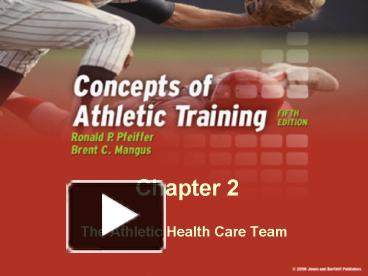 PPT – The Athletic Health Care Team PowerPoint presentation | free to ...