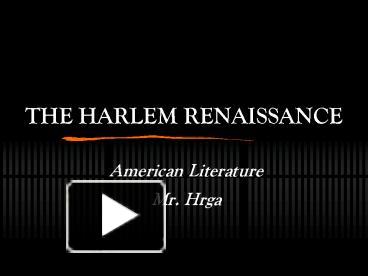 PPT – THE HARLEM RENAISSANCE PowerPoint presentation | free to view ...