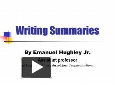 Writing Summaries presentation | free to view