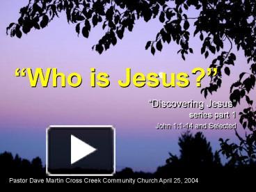 Who is Jesus presentation | free to view