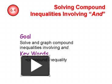 PPT – Solving Compound Inequalities Involving And PowerPoint ...