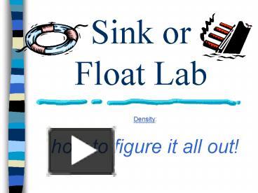 Sink or Float Lab presentation | free to view