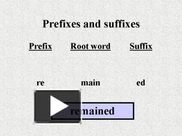 PPT – Prefixes and suffixes PowerPoint presentation | free to view - id ...