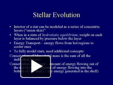PPT – Stellar Evolution PowerPoint presentation | free to view - id ...