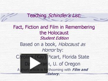 PPT – Teaching Schindler PowerPoint presentation | free to download ...