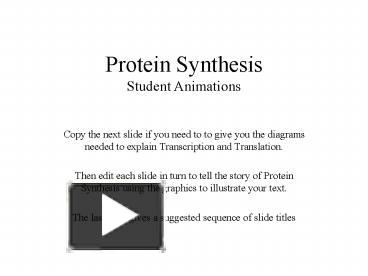 Protein Synthesis Student Animations presentation | free to download