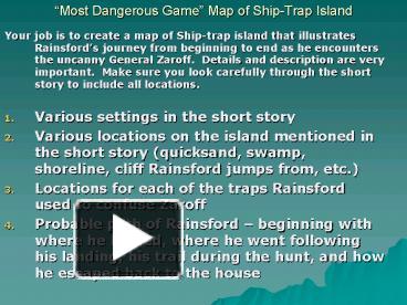 PPT – Most Dangerous Game Map of ShipTrap Island PowerPoint ...