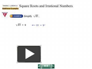 Square Roots and Irrational Numbers presentation | free to view