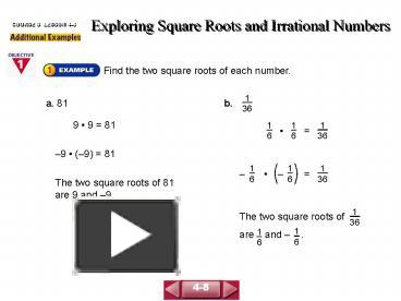 Exploring Square Roots and Irrational Numbers presentation | free to view