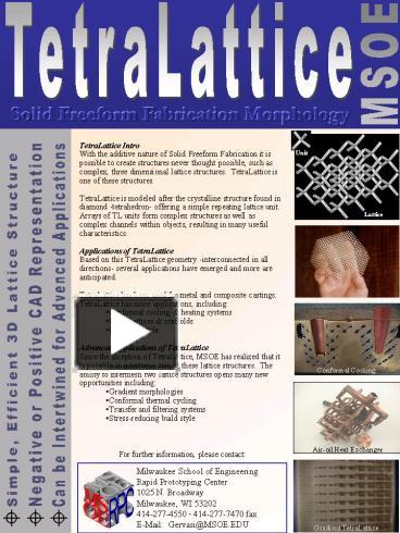 PPT – Simple, Efficient 3D Lattice Structure PowerPoint presentation | free to download - id ...