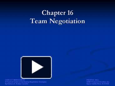 Chapter 16 Team Negotiation presentation | free to view