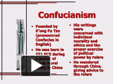 Confucianism presentation | free to view
