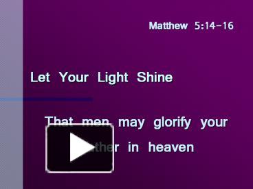 Let Your Light Shine presentation | free to download
