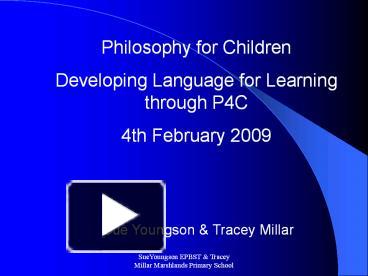 Philosophy for Children presentation | free to view