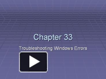 Troubleshooting Windows Errors presentation | free to view