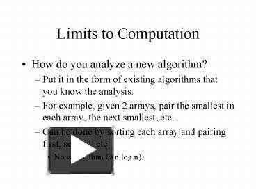 Limits to Computation presentation | free to view