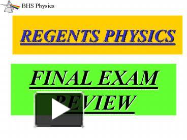 PPT – REGENTS PHYSICS PowerPoint presentation | free to view - id ...